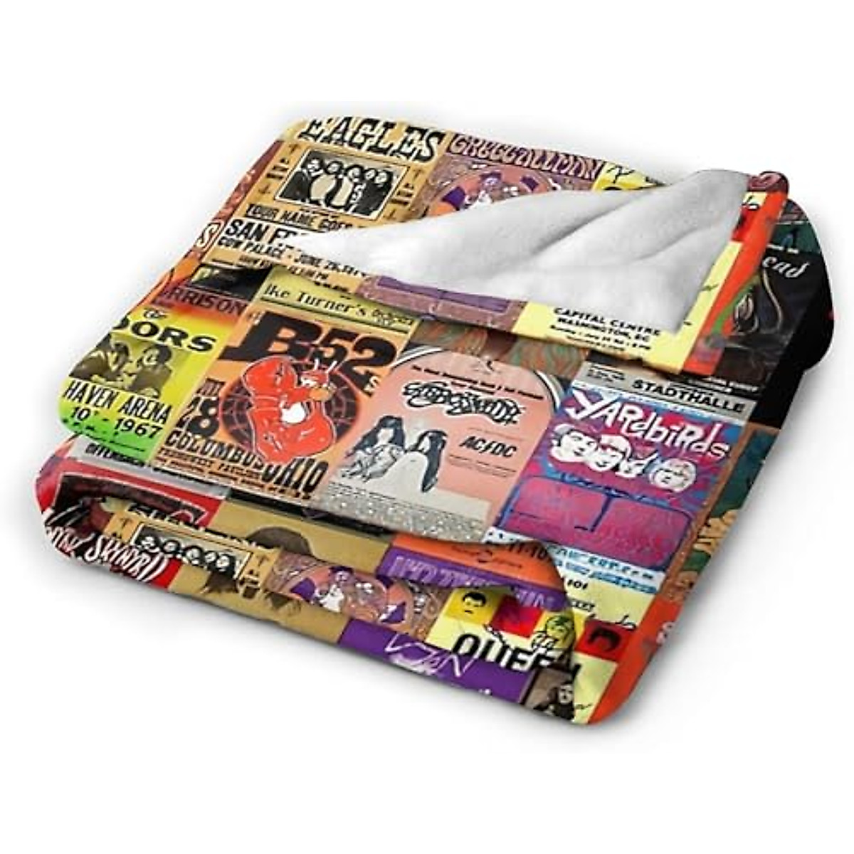Jasongamo Rock Band Collage Flannel Blanket Lightweight Cozy Bed Blankets Soft Throw Blanket Fit Couch Sofa Suitable for All Season50 X40