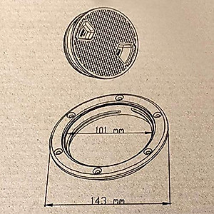 YaeMarine 2-Pack 4", 6", 7" Boat Deck Cover Marine Inspection Hatch Deck Plate Access & Lid Round Non-Slip RV Black (6")