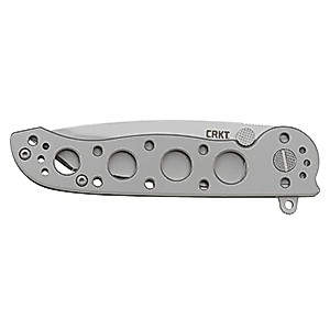 CRKT M16-02SS EDC Folding Pocket Knife: Sandvik Steel 4-Position Pocket Clip Bead Blast Blade/Stainless Steel Handle/M16-02SS