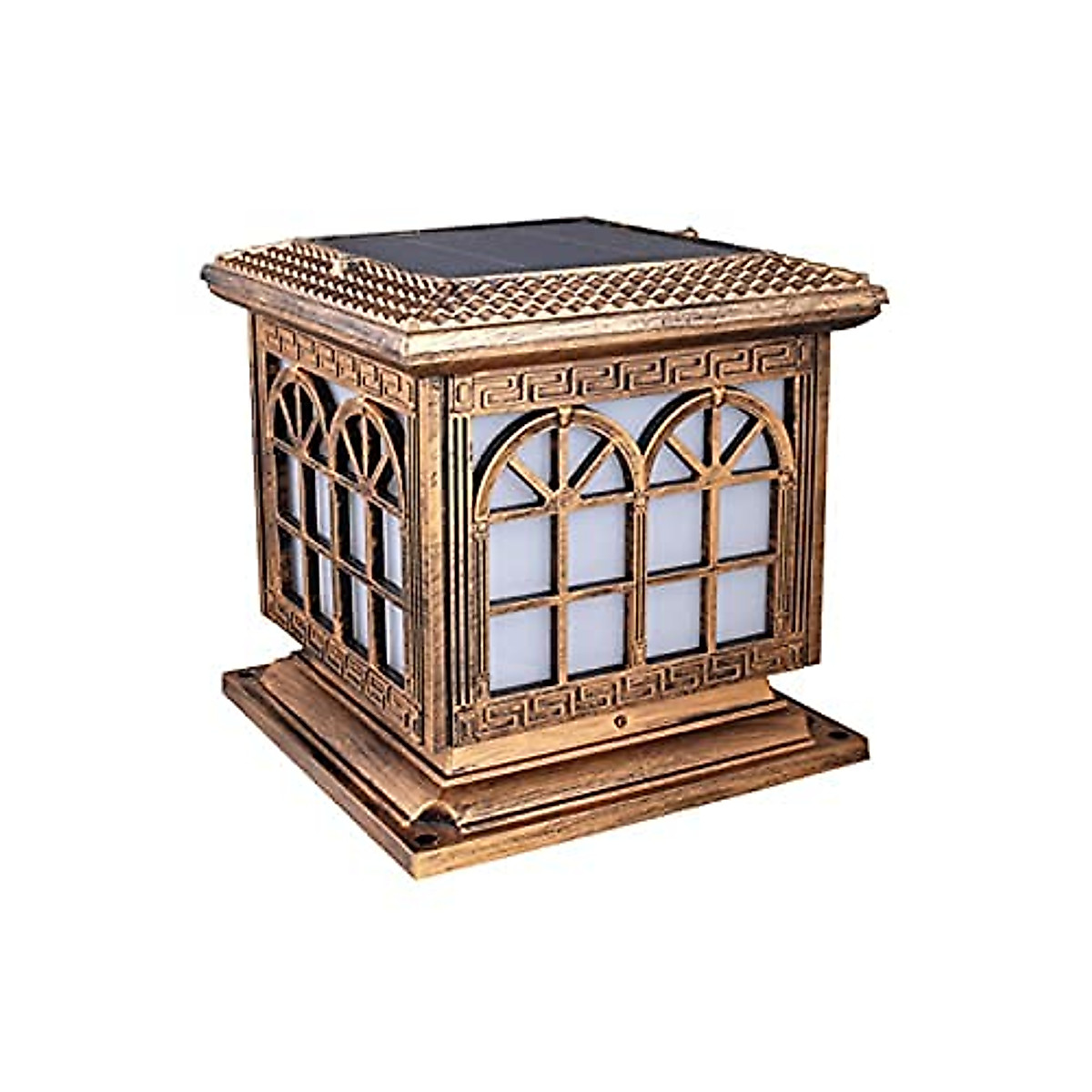 HSCW Flat-Topped Double Arches Solar Outdoor Light Waterproof Decorative Outside Wall Lamp Gate Pillar Stigma for Home Garden Column Street Lights Time: 8-12 Hours