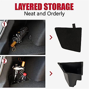 OtriFowd Tesla Model 3 2023 2022 Rear Trunk Side Organizer Storage Box with Lid, Left Side Storage Protector Packets, Waterproof Odorless Side Storage Bins Accessories (DO NOT USE for Highland 2024)