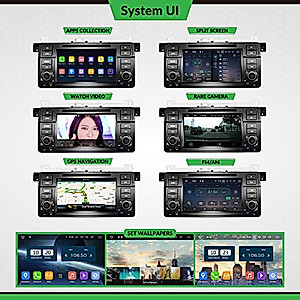 Egosonic Android 11 Car Radio, 1 Din for BMW 3 Series E46, 7" Touchscreen, DSP+, Support Wireless Apple Carplay Android Auto/GPS navi/HD1080P/Backup Camera/OBDII