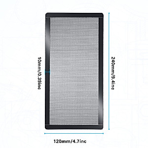 4 Pieces 240 x 120 mm Magnetic Frame PC Cooler Filter, PC Fan Dust Filter Magnetic Frame, Dustproof PVC Cover Computer Fan Grills, Dust Filter for Computer Cooler Fan (Black)