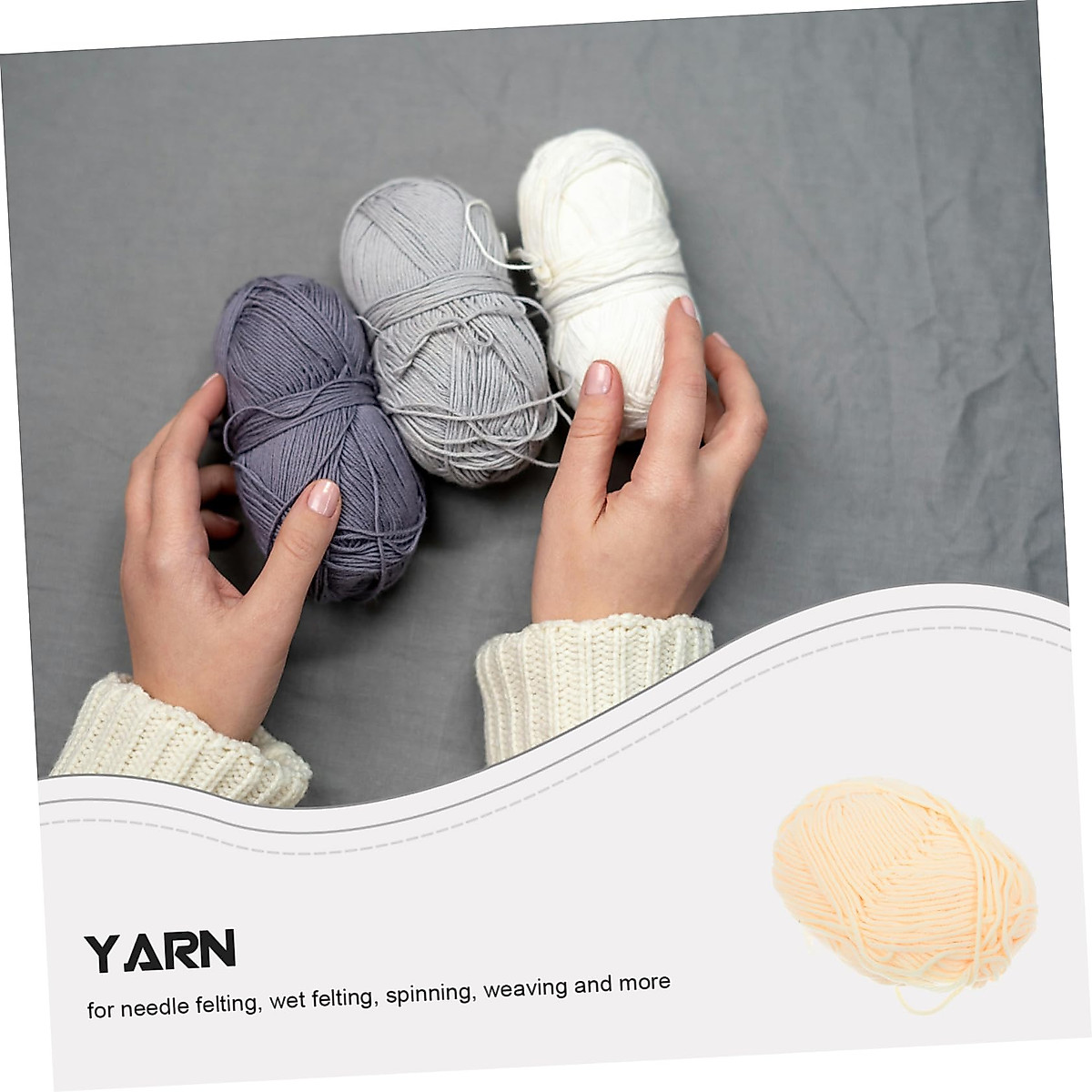 IMIKEYA 50g Milk Cotton Yarn Skeins, Cotton Chunky Hand- Woven Crochet Knitting Wool Yarn Warm Yarn for DIY Adults and KidsCrocheting Sweaters Hats Scarves (Beige Yellow)