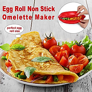 Silicone Omelette Maker, LACE INN Microwave Oven Non Stick Omelette Maker To Make Egg Roll Baking Pan Omelette Tools Quick and Easy Breakfast Set