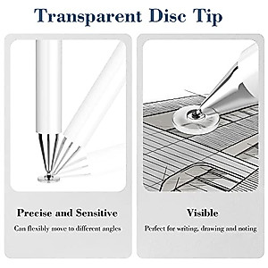 MEKO 2 in 1 Universal Disc Stylus Pens for Apple iPhone/Android/Microsoft/Surface and Other Touch Screens with 6 Replacement Tips - 3 Pack