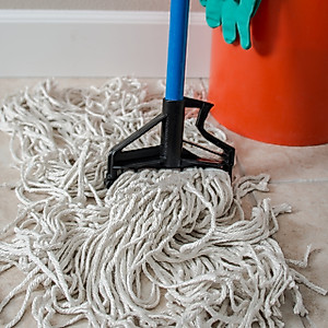 SPARTA 4166414 Spectrum Fiberglass Mop Handle with Quik-Release for Cleaning, Commercial, Residential, 60 Inches, Blue (Pack of 5)