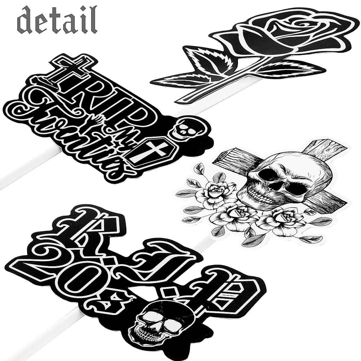 36Pcs Rip My Twenties Cupcake Toppers Happy 30th Birthday Party Decorations Black Death to My 20s Cake Picks for 30th Theme Birthday Party Supplies