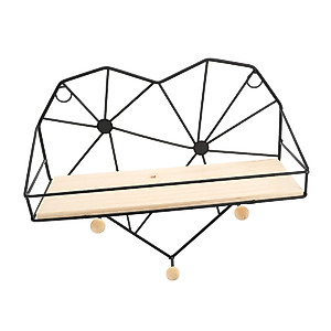 Zerodeko Wall Decoration Decorative Wall Shelf Heart Shelf Decorative Wall Rack Home Decoration Storage Wall Shelves Tray Decor Country Decor Floating Stand Display Stand Wrought Iron Metal