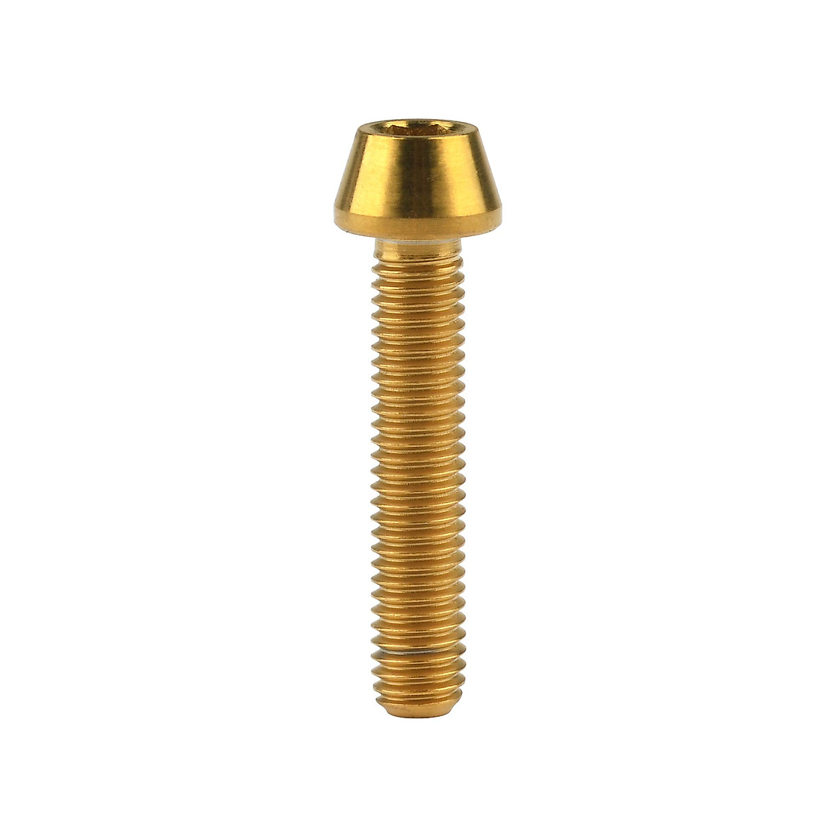 Wanyifa Titanium Ti Bolt M5x9 16 18 20 25 30 35 40 45 50 55 60mm Tapered Head Screws pack of 4 (M5x25mm, Gold)