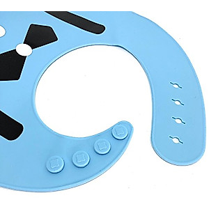 Waterproof Bibs for Toddlers - Silicone Bib –Fits Up to 6 Years Old (Blue Suit)