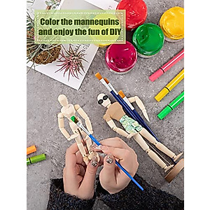 4 Pcs Wooden Jointed Mannequin Air Plant Holder - Tabletop Air Plant Stand in 2 Sizes, Tillandsia Air Plant Display Container with Adjustable Poses for DIY Home Office Decoration Housewarming Gifts