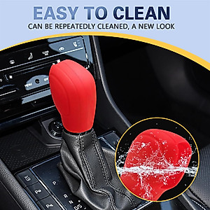 Middrivr Car Gear Shift Knob Cover, Car Shifter Cover, Anti-Slip Auto Knob Gear Stick Protector, Automotive Interior Accessories Silicone Automatic Stick Shift Cover Universal for Most Vehicles
