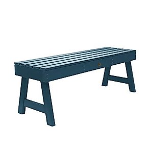 Highwood AD-BENN4-NBE Weatherly Backless Bench, 4-Feet, Nantucket Blue