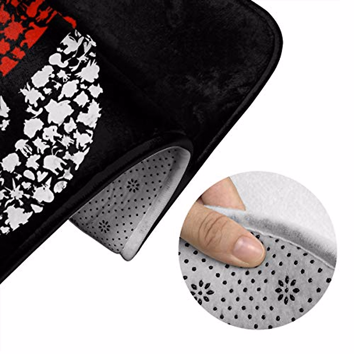 CAIRUO P_okem-on Go 3 Piece Set Bath Mat Set, Non-Slip Bathroom Mats Set/Bathroom Rugs/Contour Mat/Toilet Cover