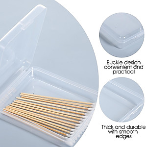 Lusofie 3 Pcs Qtip Travel Case Portable Travel Cotton Pad Holder Plastic Travel Qtips Case, Cosmetic Sponge Storage Box for Cotton Rounds, Swabs, Floss(Blue & Pink & Transparent)