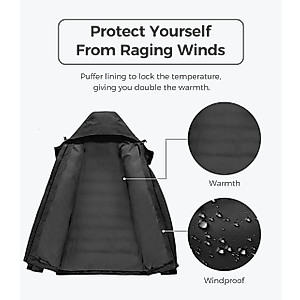 wantdo Women's Warm Winter Snow Coat 3-in-1 Interchange Ski Jacket with Hood Black XL