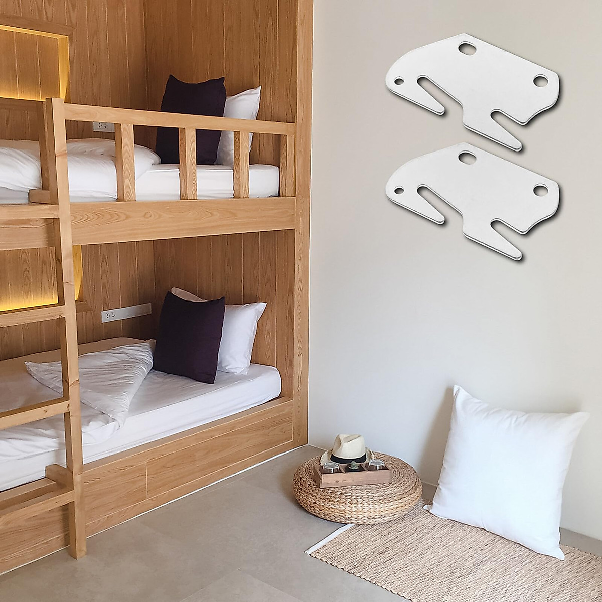 Homoyoyo 2pcs Furniture Connector Bedside Rail Bracket Tool Stand Metal Stand Headboard Brackets for Metal Bed Frame Accessories for Frames Bed Rail Connector Iron Hanging Board Wooden Bed