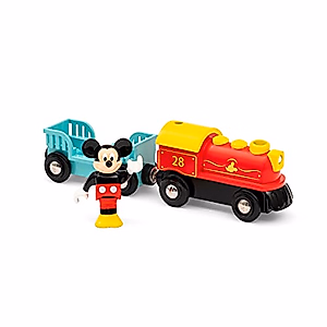 Brio 32265 Disney Mickey and Friends: Mickey Mouse Battery Train | Wooden Toy Train Set for Kids Age 3 and Up - Amazon Exclusive (63226500)