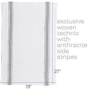 BAROOGA Turkish Hand Towel Set (Pack of 4), Decorative Towels for Bathroom (19 x 27 inches), White Turkish Kitchen Towels, Quick Dry 100% Cotton Farmhouse Hand Towels