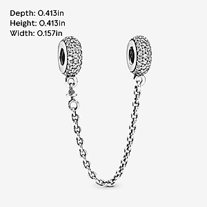 Pandora Sparkling Pavé Safety Chain Charm Bracelet Charm Moments Bracelets - Stunning Women's Jewelry - Gift for Women - Made with Sterling Silver & Cubic Zirconia