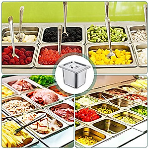 8 Pack Stainless Steam Hotel Pan 6 Deep Steam Table Pan with Lid 0.8 mm Thick Stainless Steel Steam Pan Restaurant Anti Clogging Steamer for Party, Restaurant, Hotel (1/6 Size)