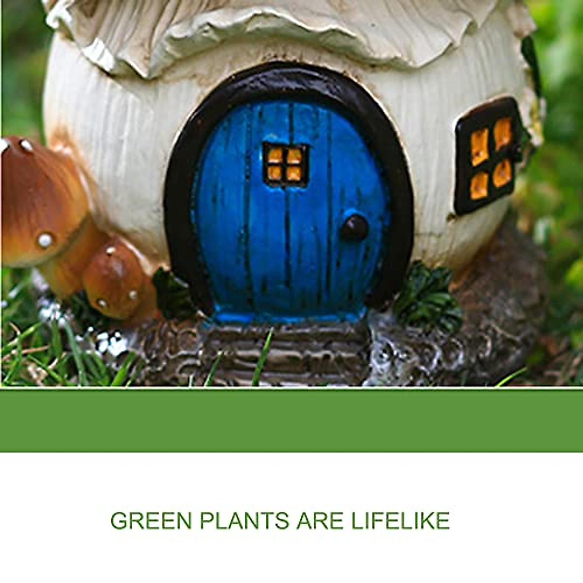 Sunnyway Mushroom Fairy Garden House Statue Sculptures Outdoor Yard Decor Resin Lawn Ornament