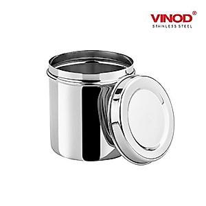 Vinod Stainless Steel Deep Dabba, Airtight Storage Container, 3 Piece Set - 350 ml, 500 ml, 750 ml