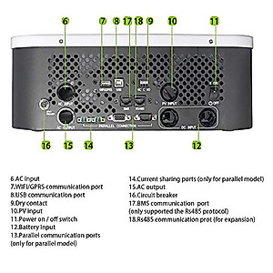 Solar Inverter 48V 3000W 120V/240V Split Phase Solar Inverter Growatt Built-in 80A MPPT Solar Charge Controller Pure Sine Wave Inverter for Home Use US Warehouse