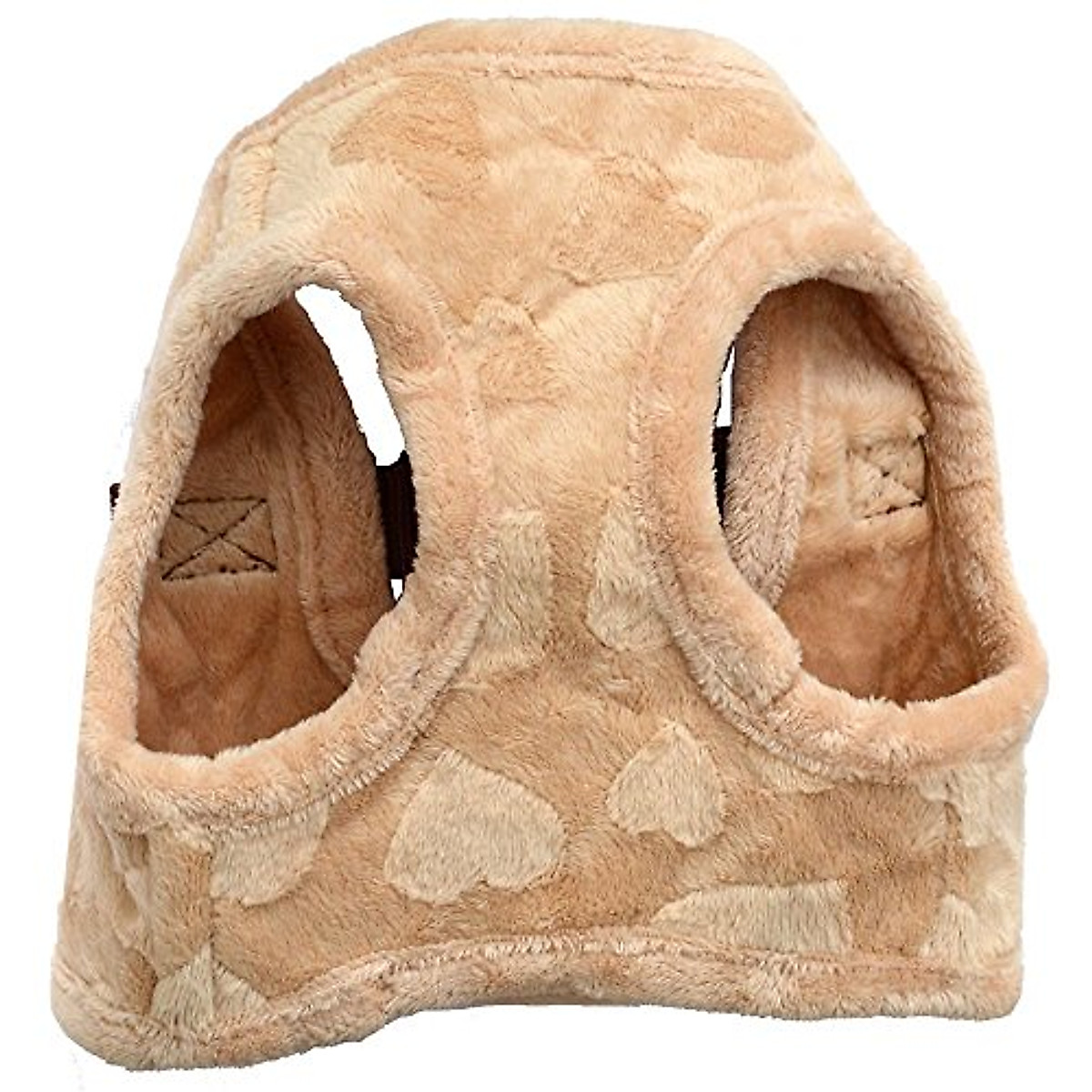 Fleece Soft Pet Harness Vest for Small/Medium Pets,Size Runs Smaller, Small fits Pets 3-6 Pound,Medium 8-12 Pound,Large 12-16 Pound (Medium: Neck 11", Beige)