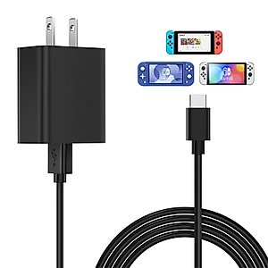 Charger for Nintendo Switch, Switch Fast Charger UL Listed AC Adapter 5V/3A Charging Replacement for Nintendo Switch/Switch Lite/Switch OLED with 6FT Type C Cable