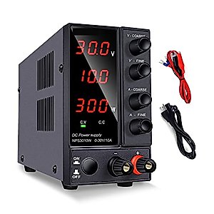 DC Power Supply, 30v 10a Laboratory Power Supply Adjustable Switching Dc Power Supply Voltage Regulator Variable Bench Source Power,Electroplating DIY(3 Digits NPS 30V 10A)