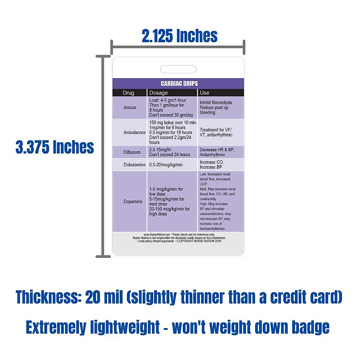 Nurse Nation 30 Vertical Nursing Badge Reference Cards - Lab Values, EKG, Vitals, and More! (Bonus Cheat Sheets) Excellent Gift for Nurses, Nursing Students, and Other Med. Workers!