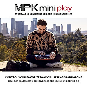 AKAI Professional MPK Mini Play MK3 - MIDI Keyboard Controller with Built in Speaker and Sounds Plus Dynamic Keybed, MPC Pads and Software Suite