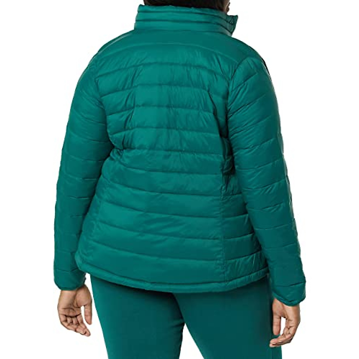 Amazon Essentials Women's Lightweight Long-Sleeve Water-Resistant Puffer Jacket (Available in Plus Size), Dark Emerald Green, X-Large
