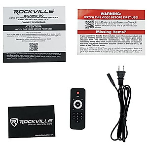 Rockville BLUAMP 90 Home Stereo Bluetooth Receiver Amp w/Mic+Phono+HDMI Input