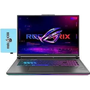 ASUS ROG Strix G18 18" IPS Gaming Laptop (Intel i9-13980HX 24-Core, 64GB DDR5, 2x4TB PCIe SSD, GeForce RTX 4080 12GB, 240Hz, RGB KYB, Thunderbolt 4, WiFi 6E, Win11Pro) w/Dockztorm Dock