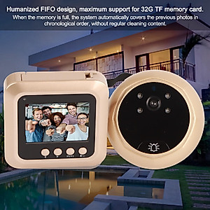 Video Doorbell, Peephole Door Camera Digital Door Viewer, Humanized FIFO Design 160 Degree Wide Angle 2.0MP Pixel for Videotape Home Security Take Photos