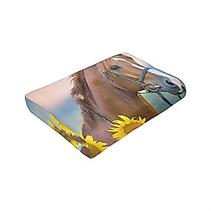 Horse Blankets 60"X50" Ultra-Soft Flannel Throw Blanket Plush Cozy Throws for Sofa Bed Micro Fleece Blanket for Adults Kids