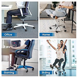 MaxGear 2" Office Chair Wheels Heavy Duty Replacement, Mute Rubber Rotating Desk Chair Caster Wheels, Safe for All Floors Including Hardwood, Universal Standard Stem Size Fits 99%, Set of 5