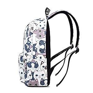 YANAIER Stylish Backpack for Teens School Backpack Bookbags College Laptop Satchel Travel Daypack Cat-1
