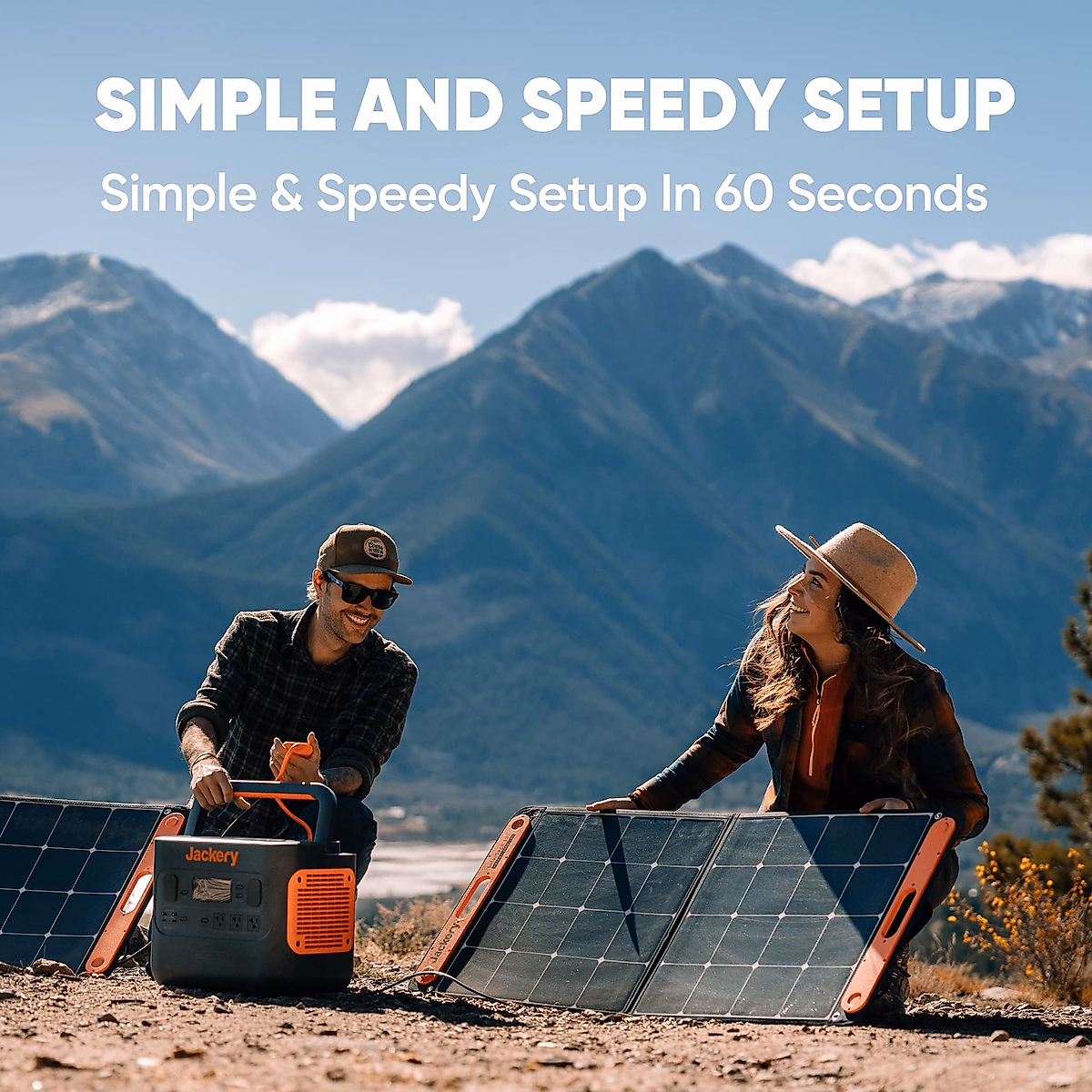 Jackery SolarSaga 100W Portable Solar Panel for Explorer 240/300/500/1000/1500 Power Station, Foldable US Solar Cell Solar Charger with USB Outputs for Phones (Can't Charge Explorer 440/ PowerPro)