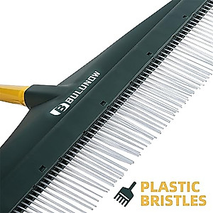 Bulunow Artificial Turf Rake, 55" Long Whole-Piece Pole No Broke Design - Garden Hand Broom Rake for Easy Quick Remove Leaves, Debris, Shrubs, Pet Hairs.. from Turf, Lawn, Synthetic Grass, Carpet