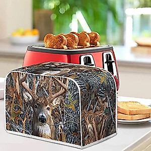 DISNIMO Hunting Forest Deer 2-Slice Toaster Cover, Bread Maker Oven Cover Kitchen Small Appliance Cover, Universal Size Microwave Oven Dustproof Cover Women Gift