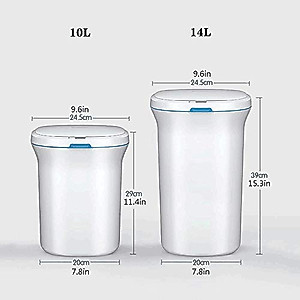LXXSH Creative Electric Trash Can Household Induction Trash Can with Lid Smart Touchless Kitchen Toilet Trash Can (Size : 14l)