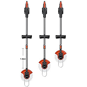 YRCWZF 6000rpm 1800W Telescopic Garden Strimmer, Powerful Telescopic Garden Lawn Edge Mower with Fast Charger & Three Kinds Spare Blades