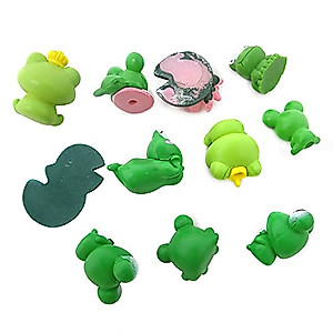 HONBAY 11PCS Resin Frog Miniature Figurines Cute Frog Cake Topper Mini Frog Animals Model Moss Landscape Terrarium Crafts for Garden Home Decoration (11 Styles)