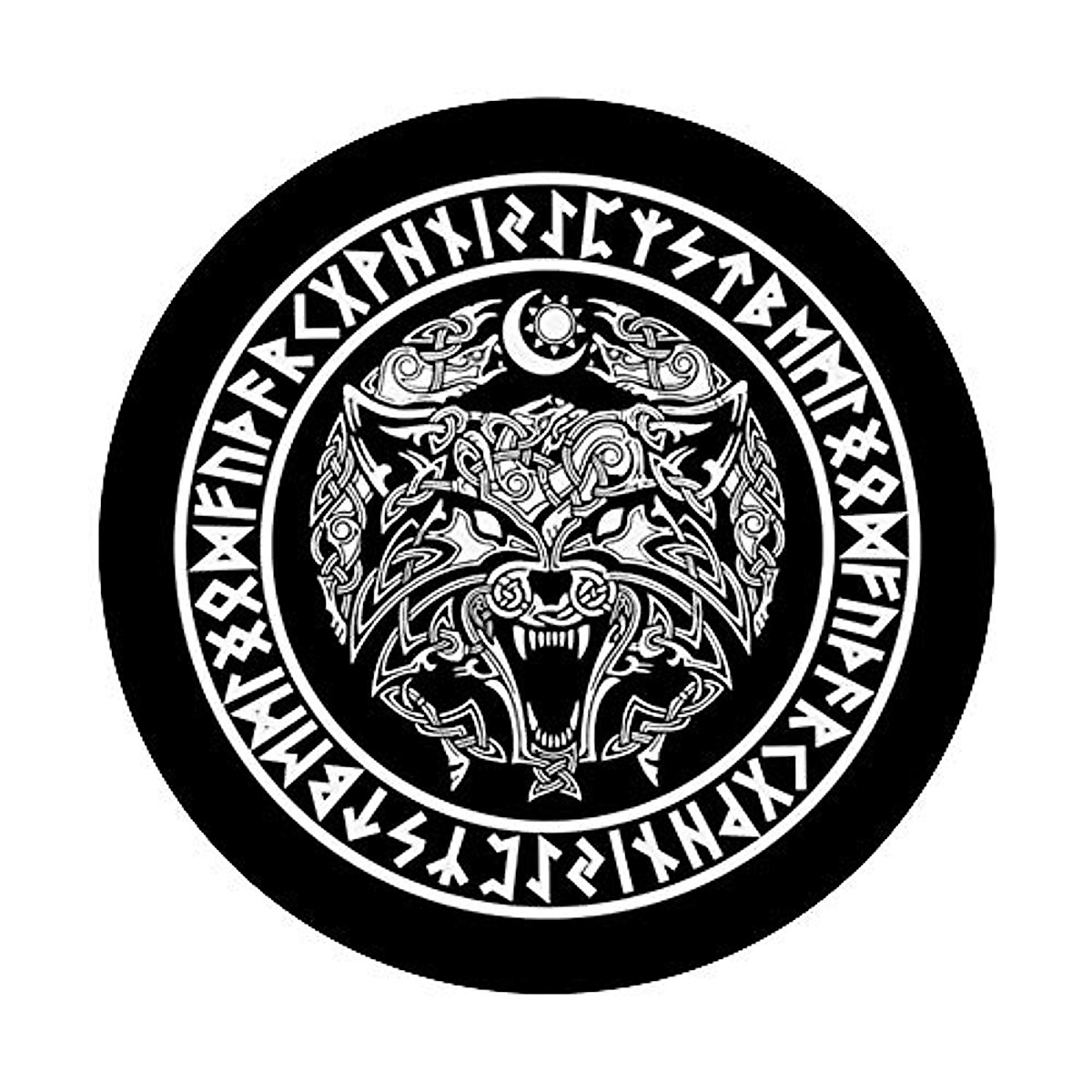 Viking Fenrir Emblem - Monstrous Wolf Norse Mythology PopSockets Swappable PopGrip