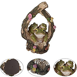 Garden Statue, Room Decor,Three Frogs Outdoor Decor, Solar Garden Sculpture Light with 7 LEDs for Patio, Lawn, Yard and Gardening Gifts