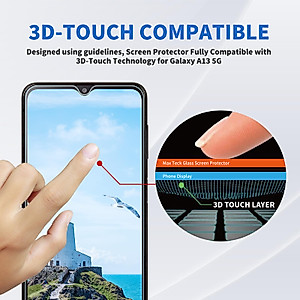 Corefyco Direct Galaxy A13 5G Screen Protector + Camera Lens Protector, 9H Hardness, Bubble Free, Anti Scratch, Easy to Install, HD Tempered Glass Film Compatible for Samsung Galaxy A13 5G [3+3 Pack]